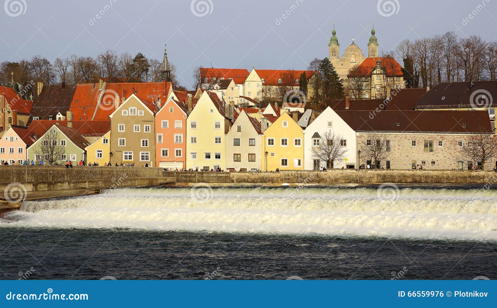 Panorama of Old Town with Lech River. Stock Photo - Image of multi ...