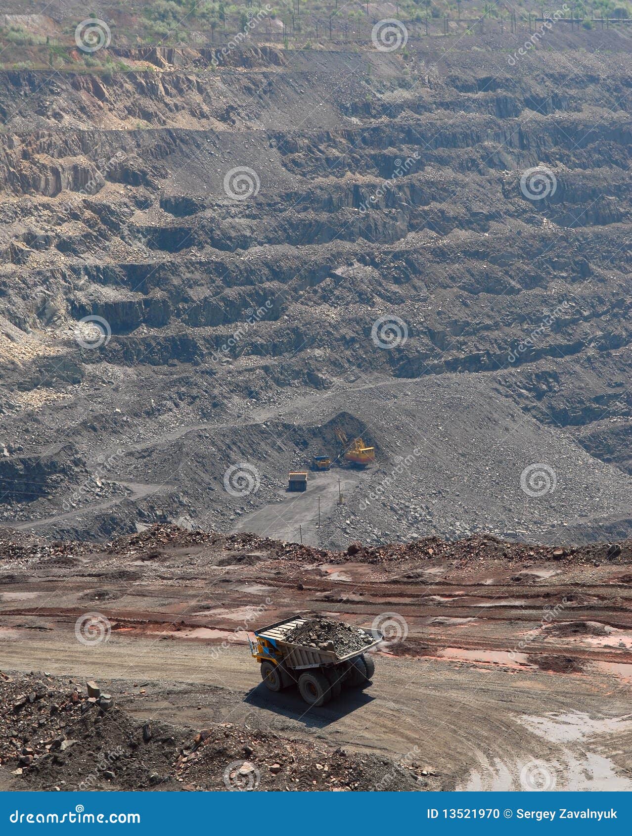 Panorama of an Open-cast Mine Stock Photo - Image of fuel, truck: 13521970