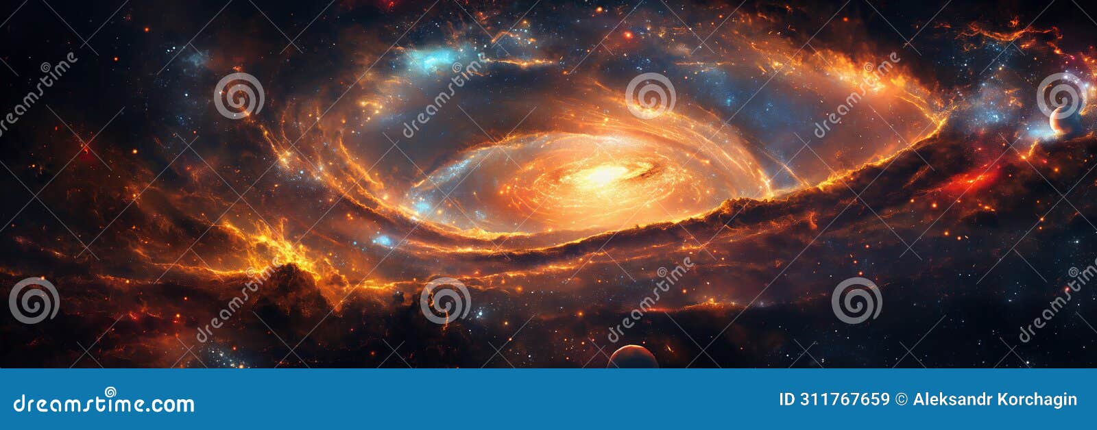 Panorama of Open Space with Stars, Galaxies, Constellations, Black Hole ...