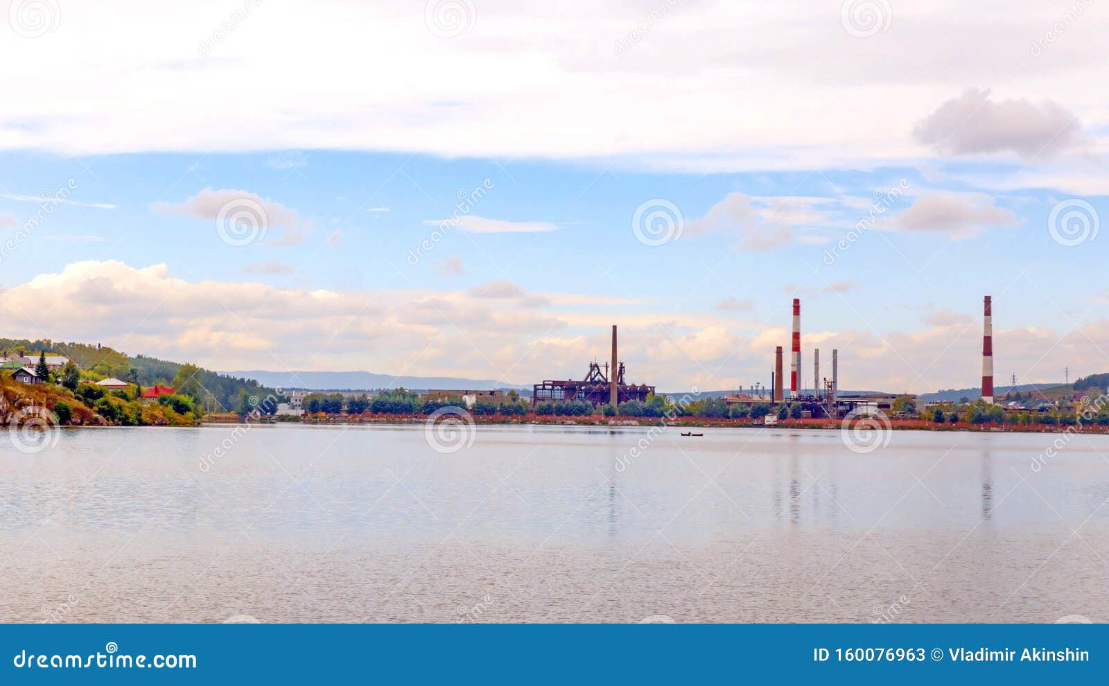 Panorama of the Beloretsky Pond. Bashkortostan Stock Image - Image of ...