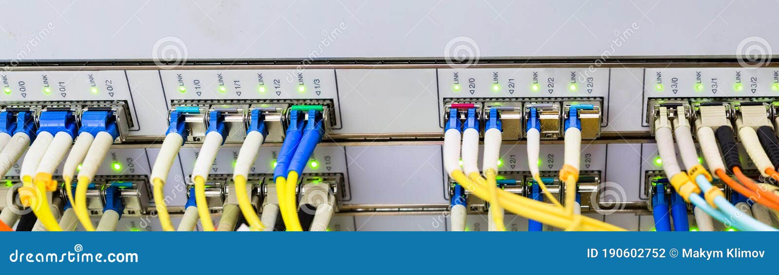 Panorama of Optical Links are on the Central Data Center Router.the ...