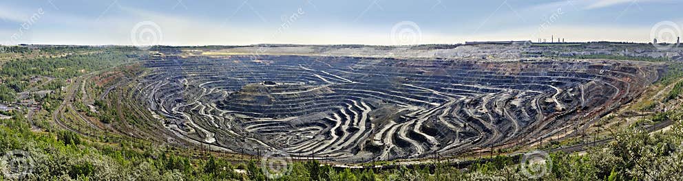Panorama of Ore Mining and Processing Enterprise Stock Image - Image of ...