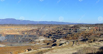 Large Open Pit Mine for Ore Mining and Exploitation Stock Image - Image ...