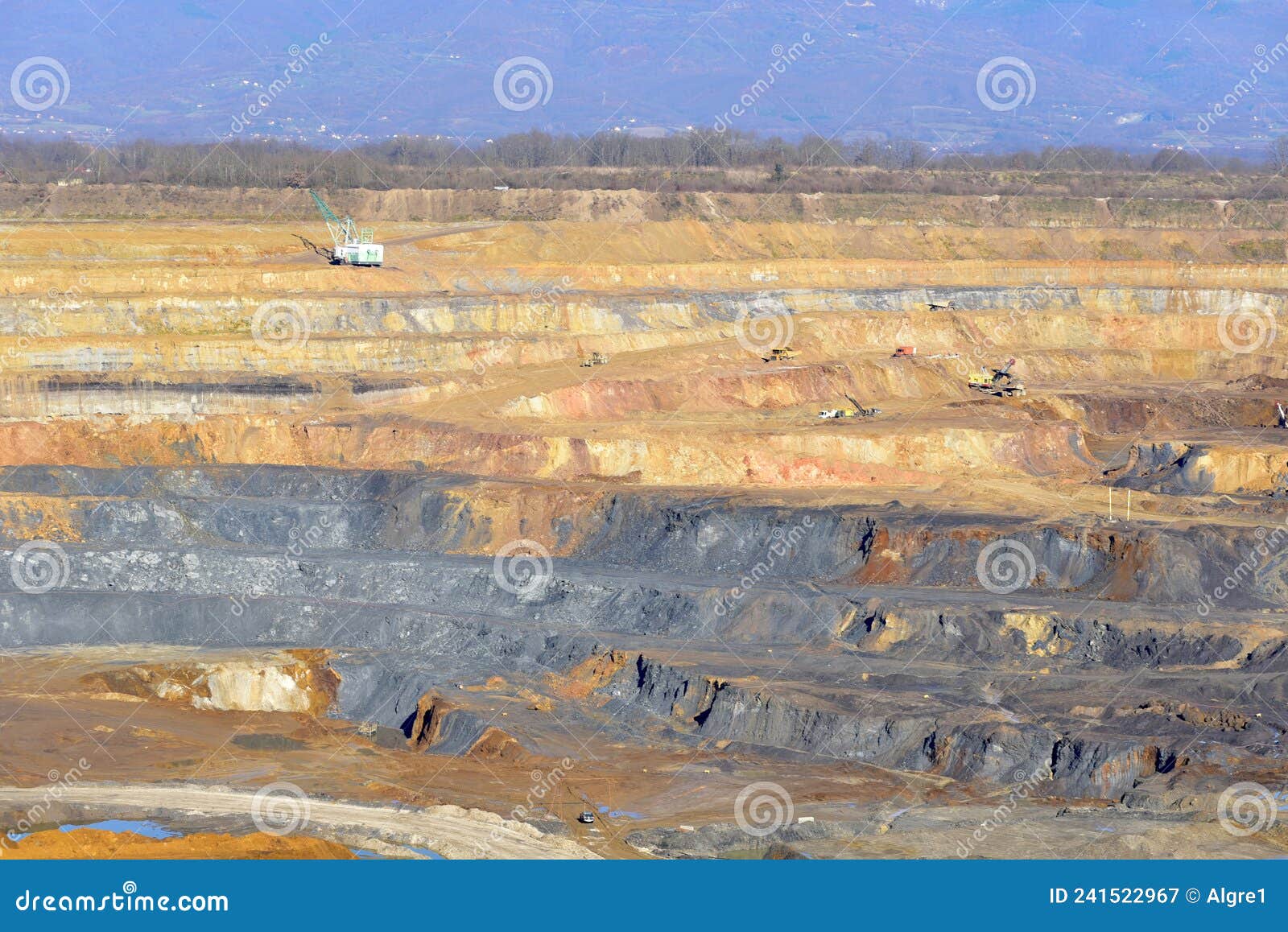 Large Open Pit Mine for Excavation and Exploitation Stock Image - Image ...
