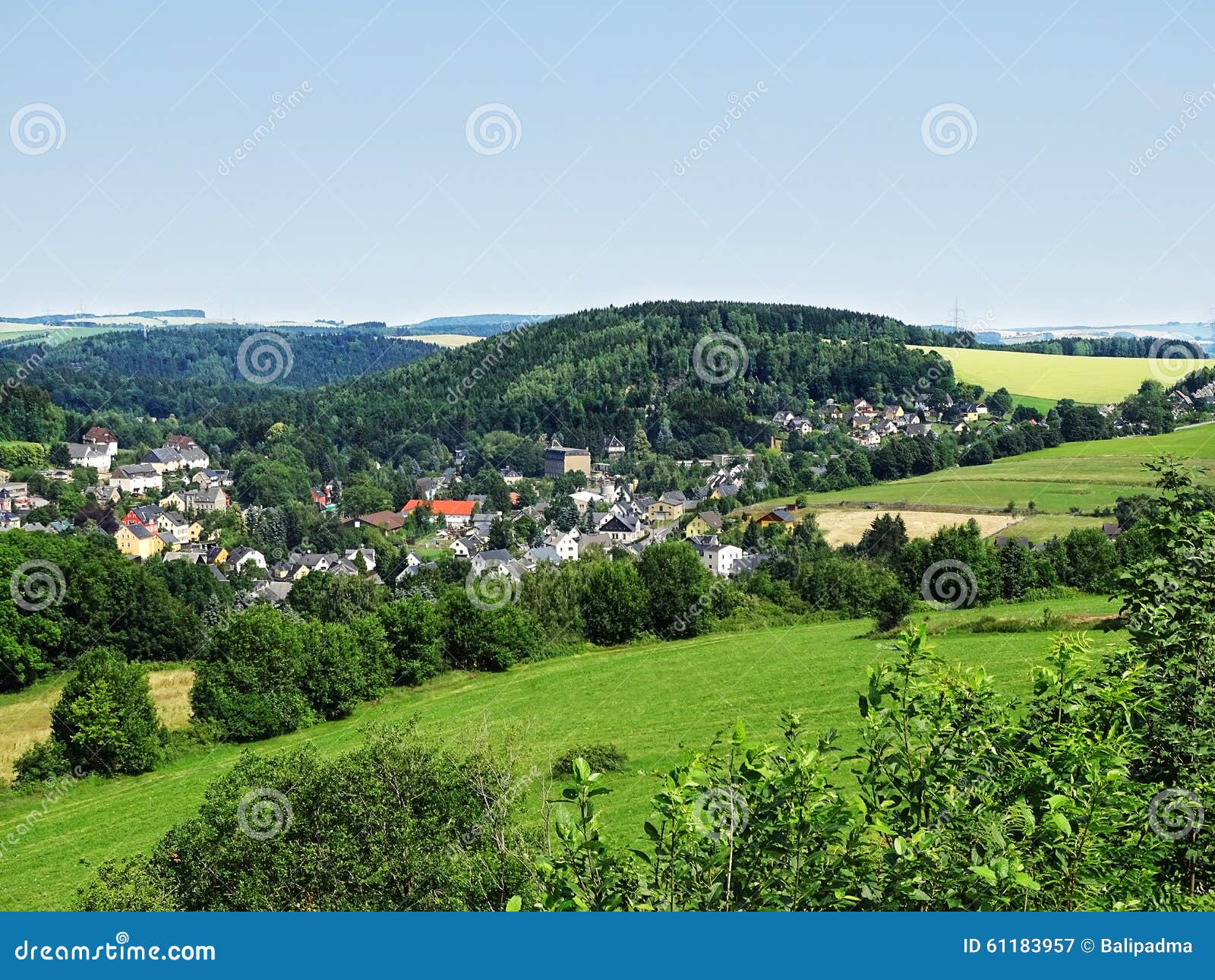 Panorama of the Ore Mountains (Saxony / Germany) Stock Image - Image of ...