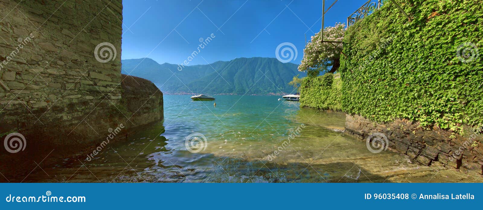 Panorama from Ossuccio, Lake Como Stock Photo - Image of greenway ...