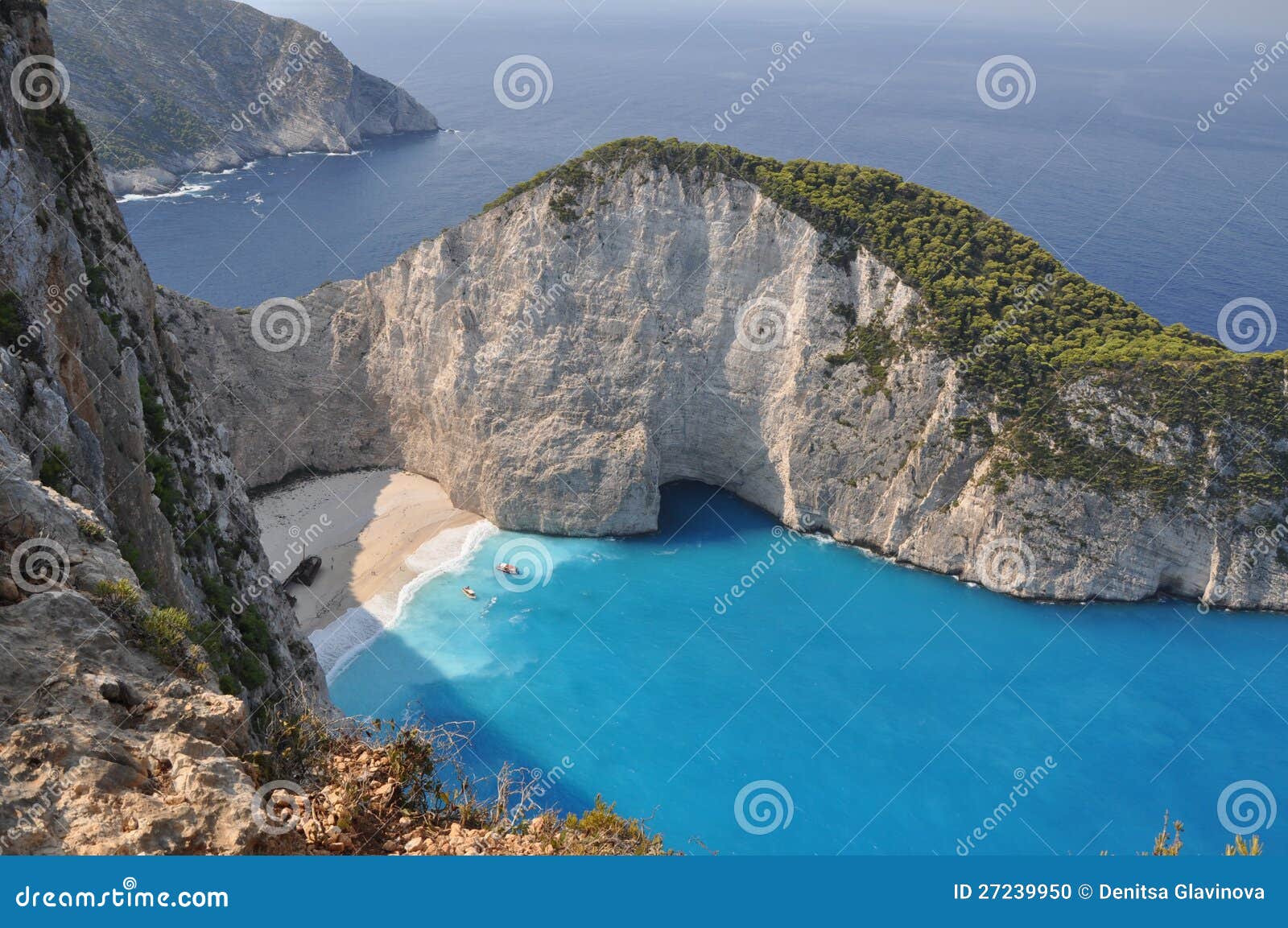 A Panorama Over Shipwreck Bay, Zante Stock Photo - Image of ship ...