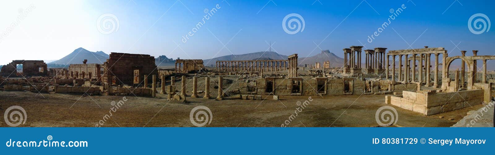 Panorama Palmyra Columns,Tetrapylon and Ancient City, Destroyed by ISIS ...