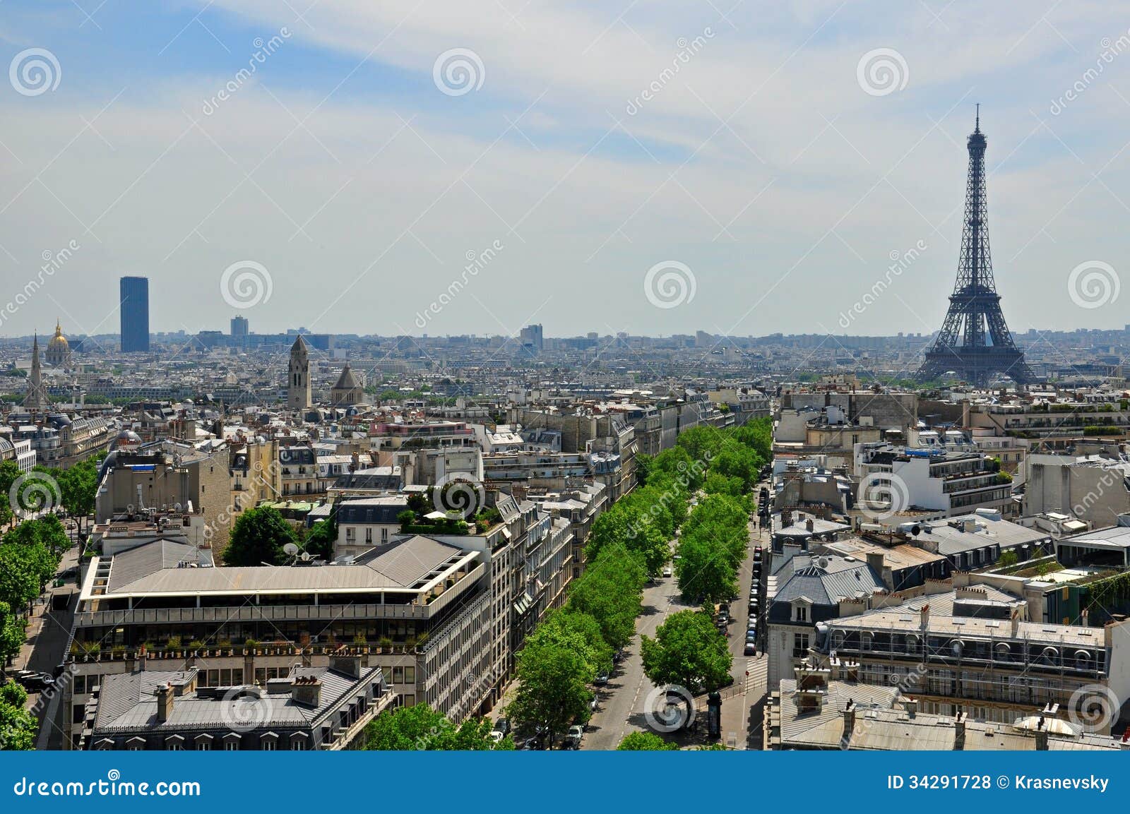 Panorama of Paris stock photo. Image of scene, france - 34291728