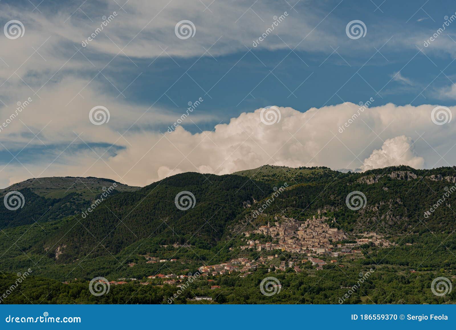 Panorama of Pesche, Common in the Province of Isernia Stock Photo ...