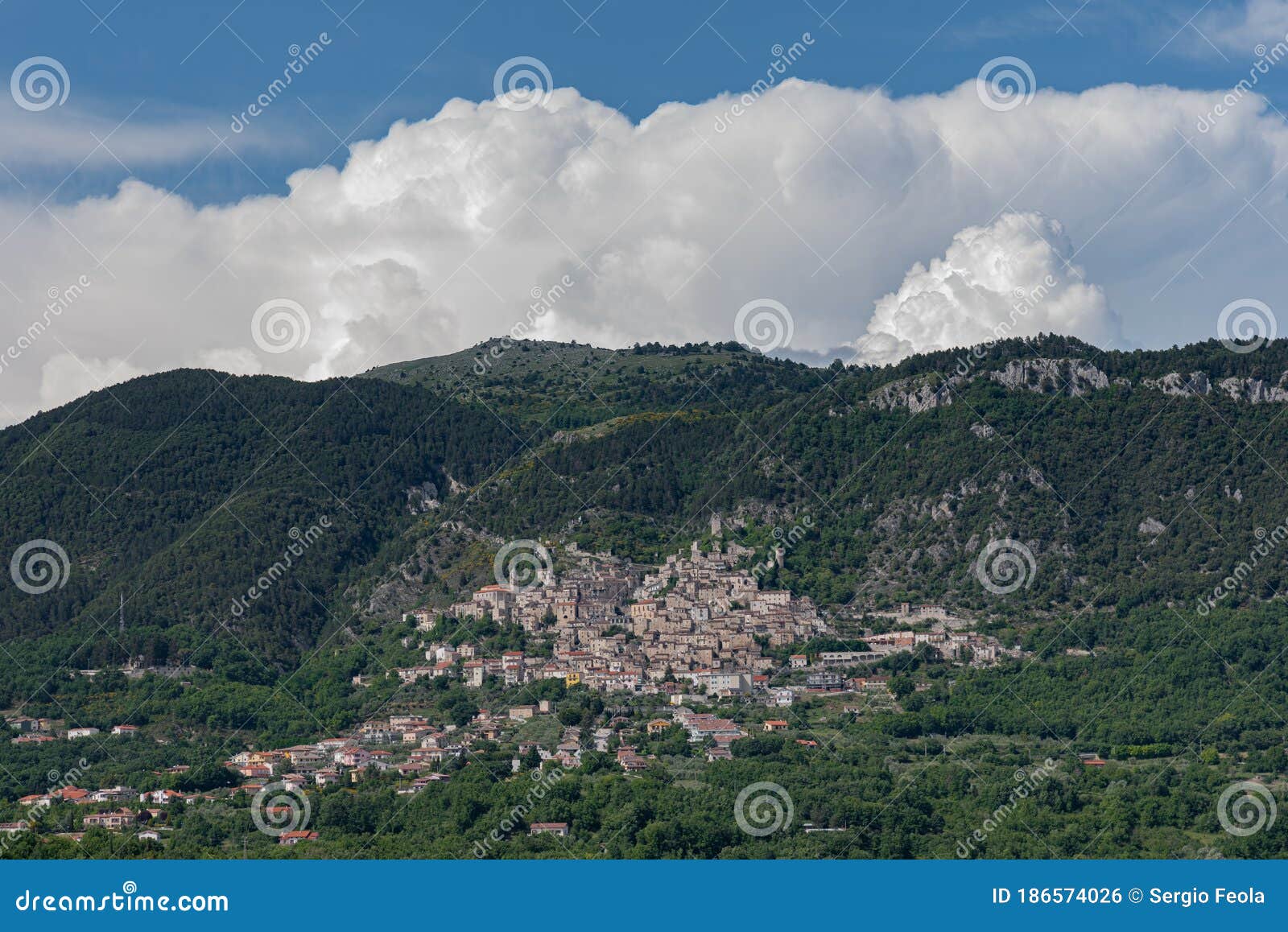 Panorama of Pesche, Common in the Province of Isernia Stock Photo ...