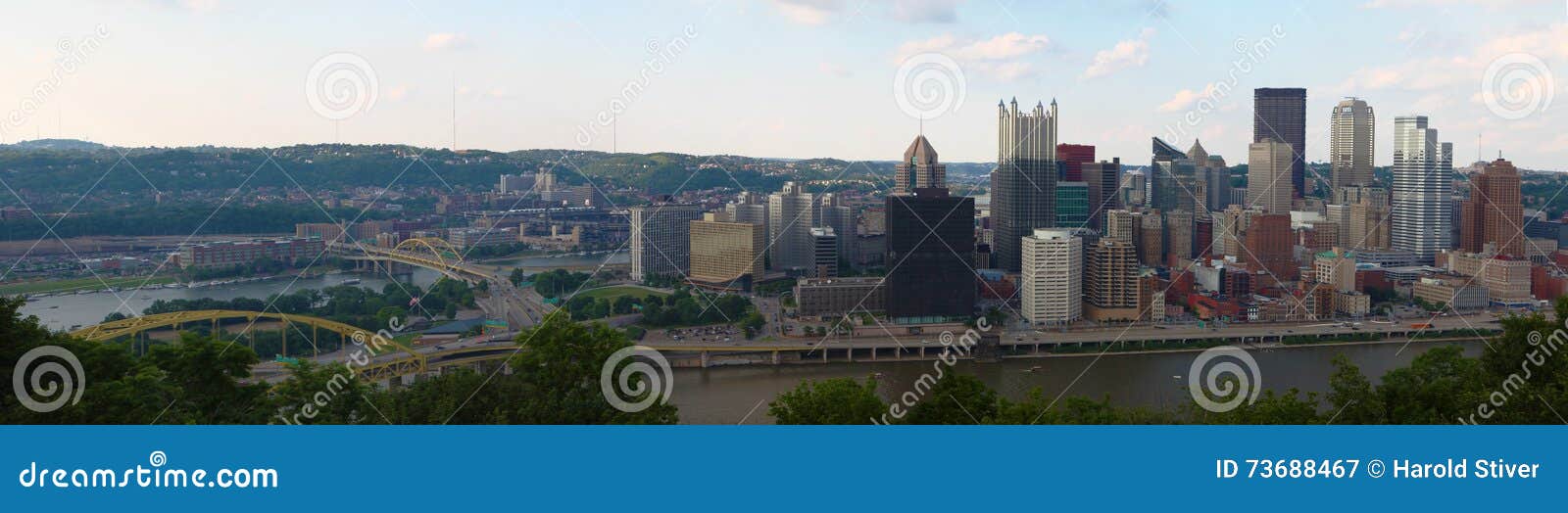 Panorama of the Pittsburgh, Pennsylvania Skyline Stock Image - Image of ...