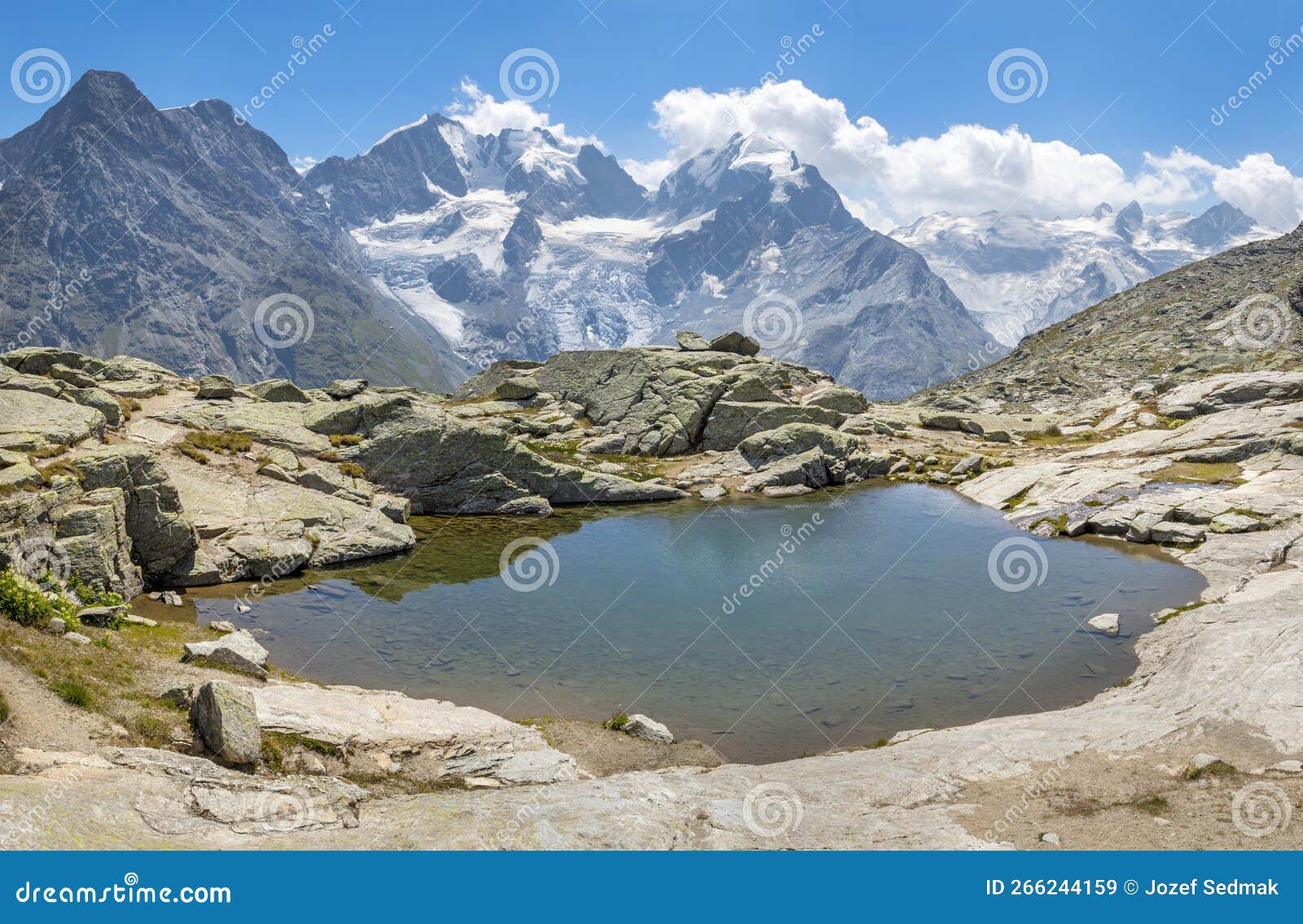 The Panorama of Piz Bernina and Piz Roseg Peaks Stock Image - Image of ...