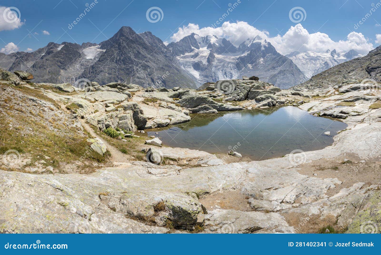 The Panorama of Piz Bernina and Piz Roseg Peaks Stock Image - Image of ...