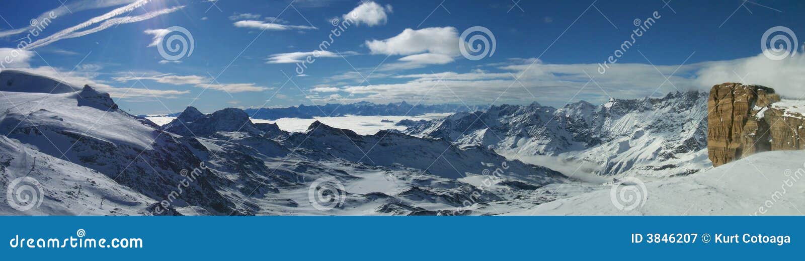 Panorama from Plateau Rosa Testa Grigia Stock Image - Image of fresh ...