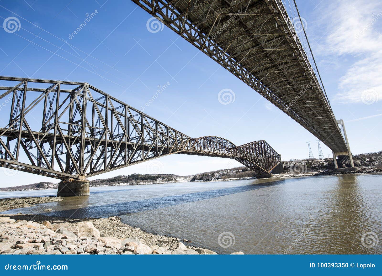 Panorama of the Pont De Quebec in Spring Season Editorial Image - Image ...
