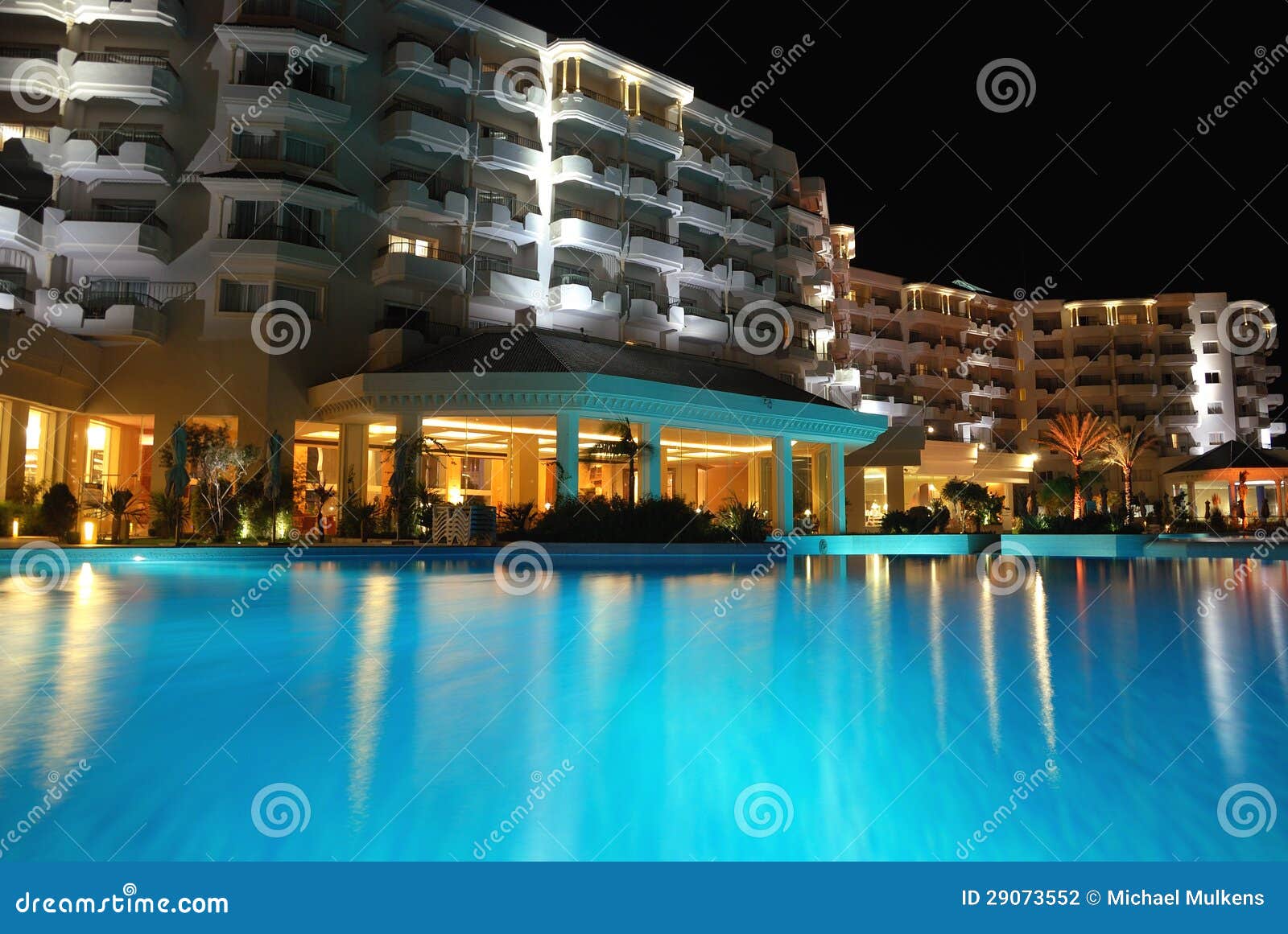 Panorama of a Pool by Night Editorial Photography - Image of iberostar ...