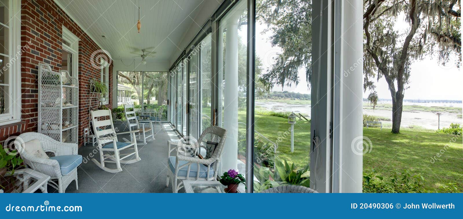 Panorama of Porch with View Stock Photo - Image of real, architecture ...