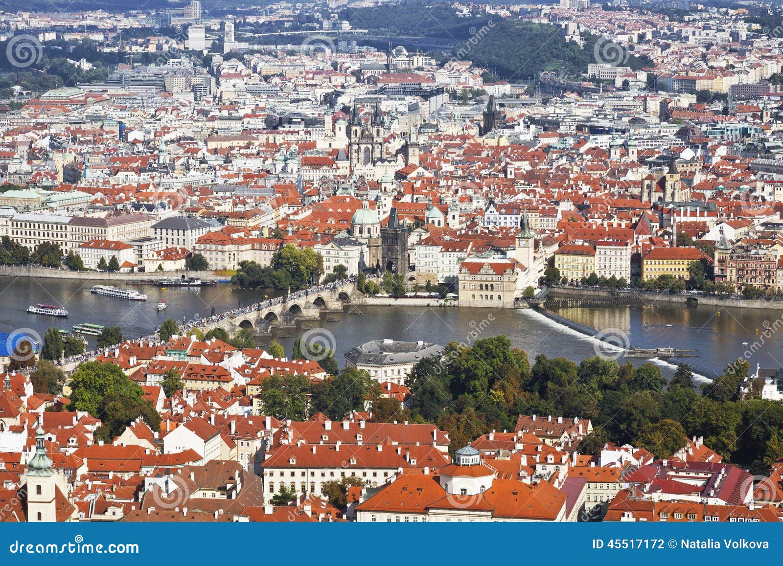 Panorama of Prague stock photo. Image of architecture - 45517172