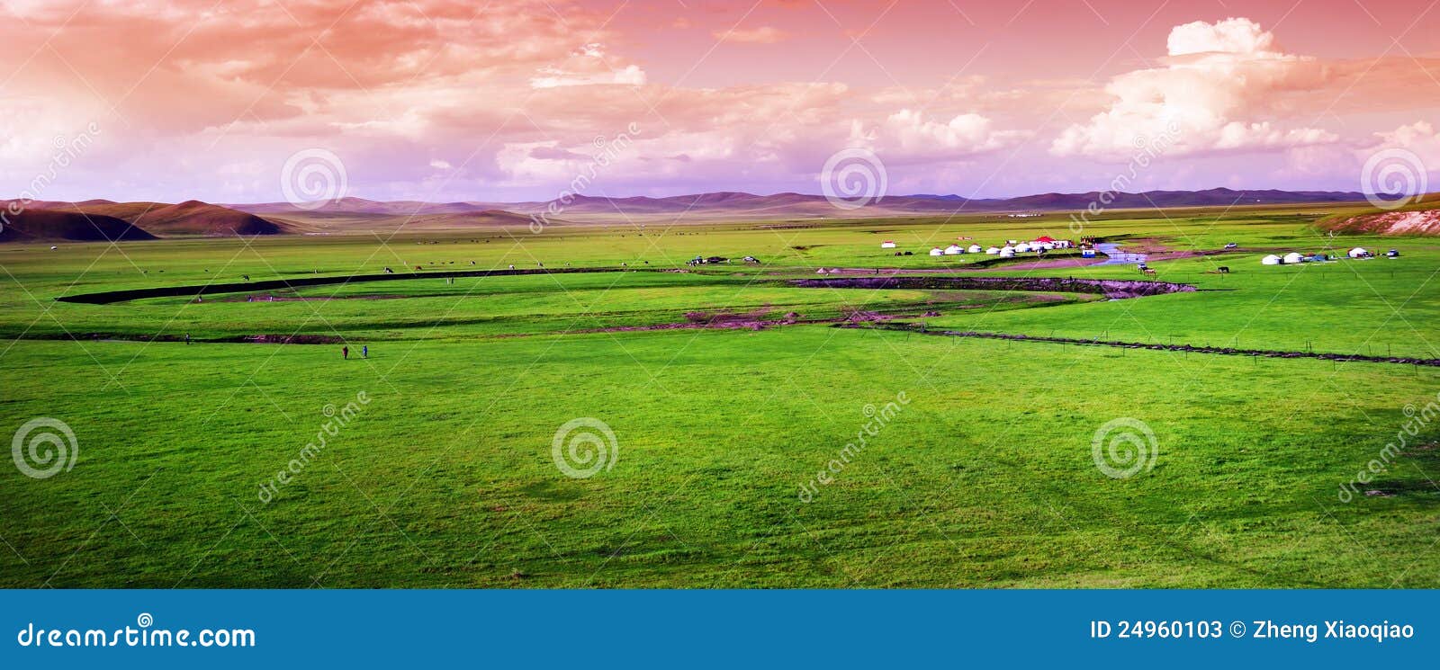Panorama prairie landscape stock image. Image of green - 24960103
