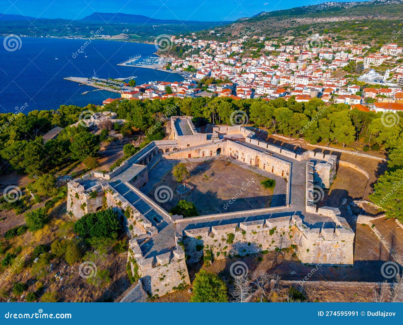 Panorama of Pylos Castle in Greece Stock Image - Image of niokastro ...