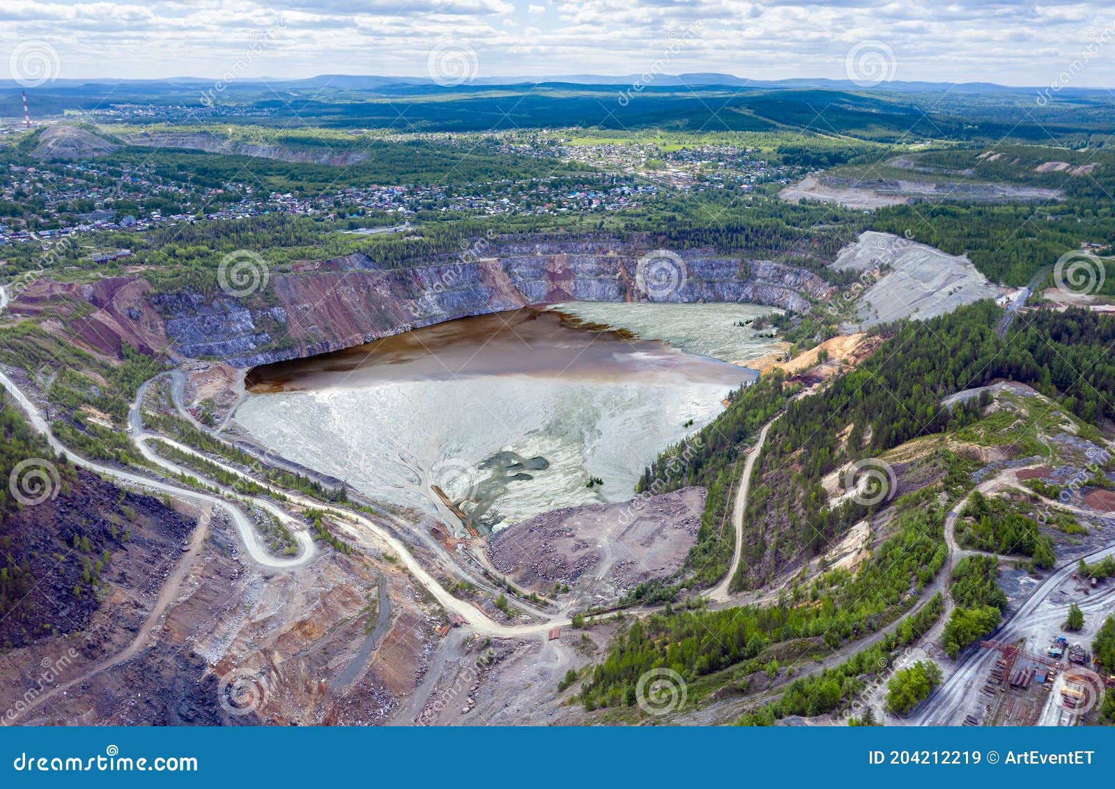 Panorama of Quarry for Mining. View from Above Stock Image - Image of ...