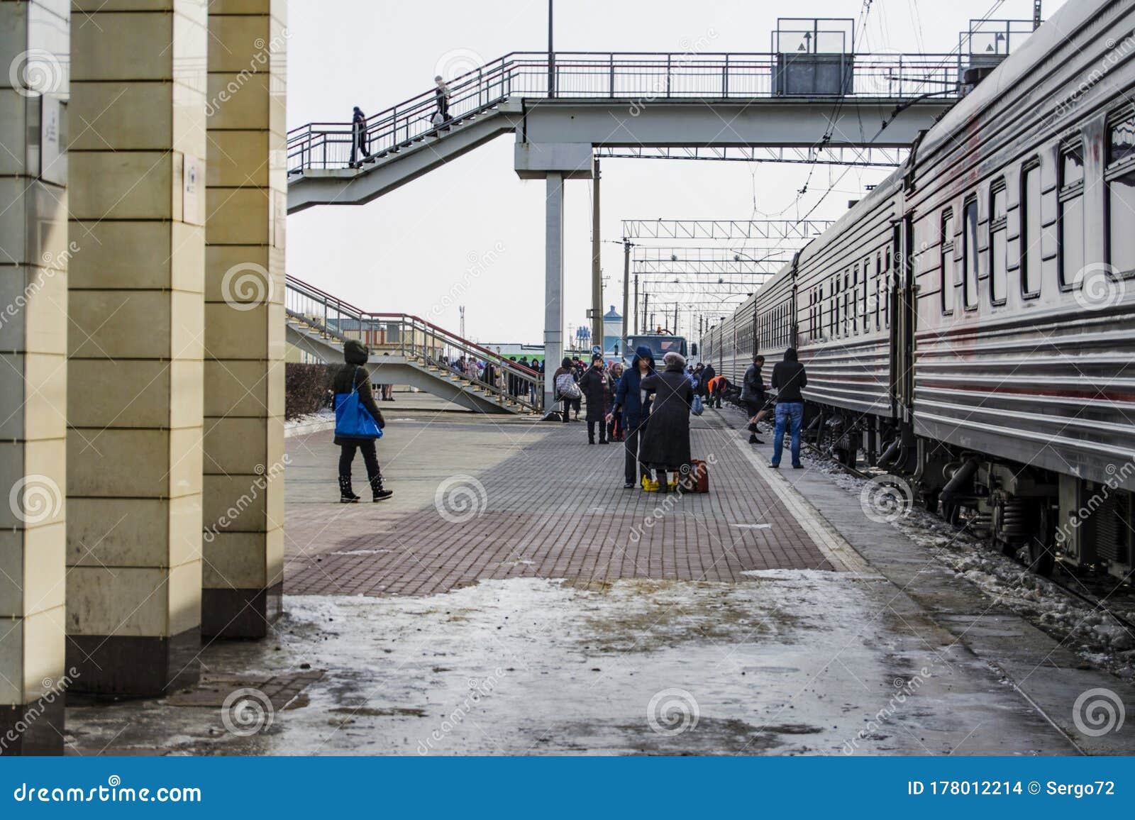 Panorama of the Railway Station with a Platform Editorial Stock Image ...