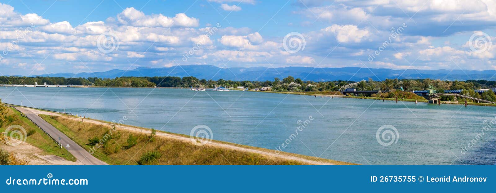 Panorama of the Rhine River Stock Image - Image of boat, europe: 26735755