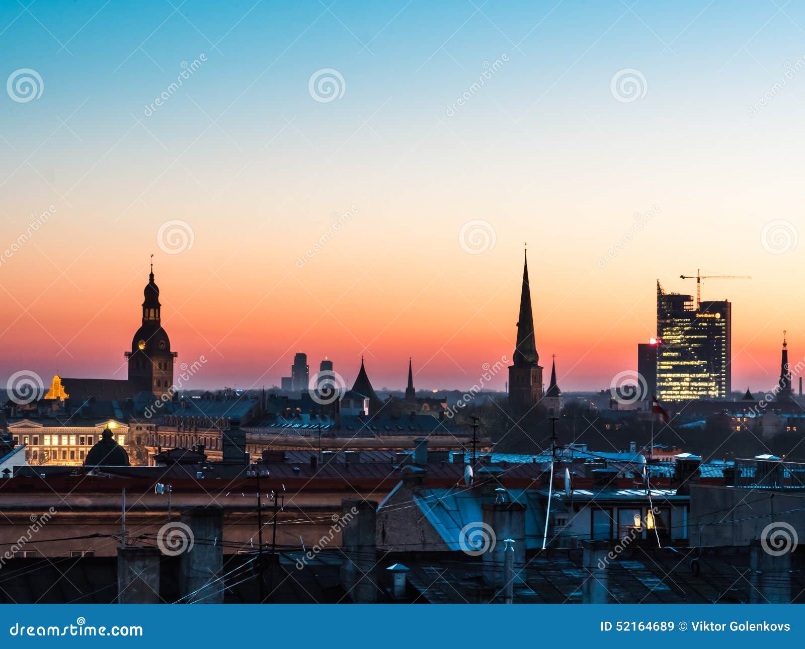 Panorama of Riga from One the Buildings Editorial Stock Image - Image ...