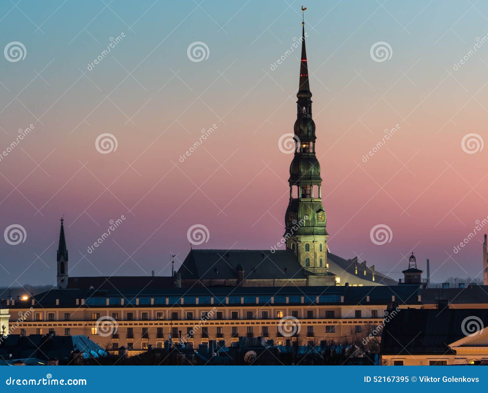 Panorama of Riga from One the Buildings Stock Image - Image of center ...