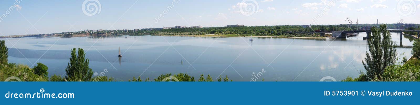 Panorama of river stock image. Image of calm, stream, road - 5753901