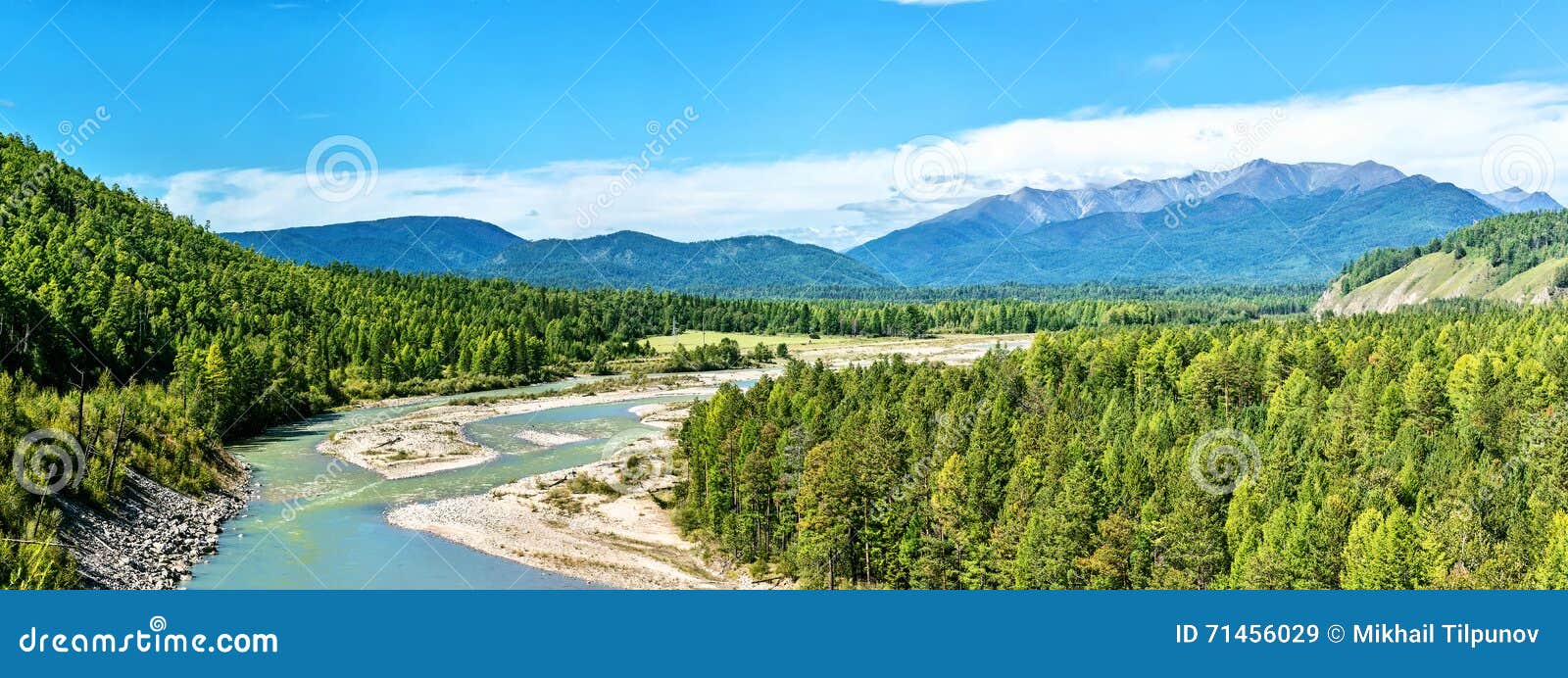 Panorama River Irkut in the Tunka Valley Stock Image - Image of irkut ...