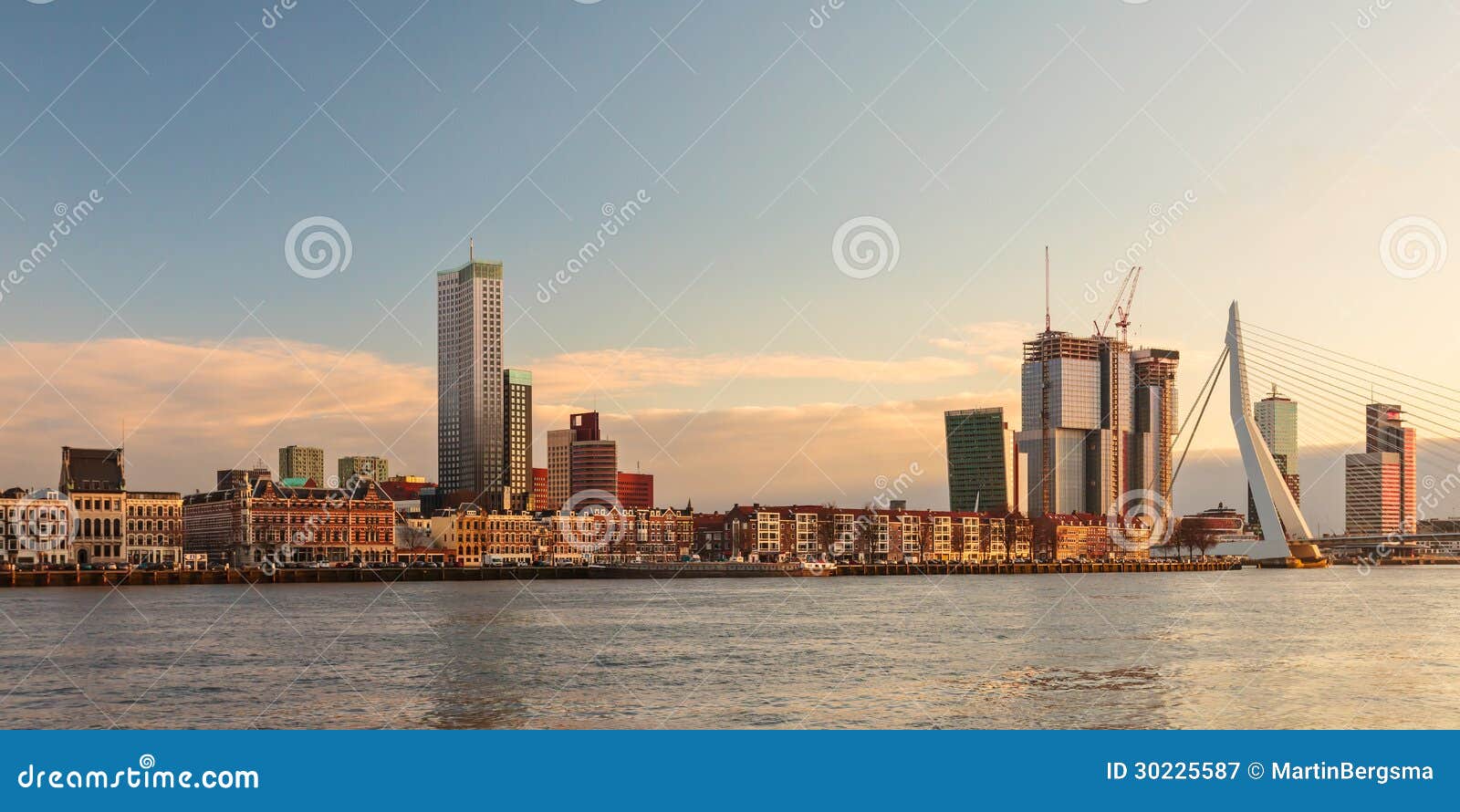 Panorama of the Rotterdam Skyline Stock Image - Image of netherlands ...