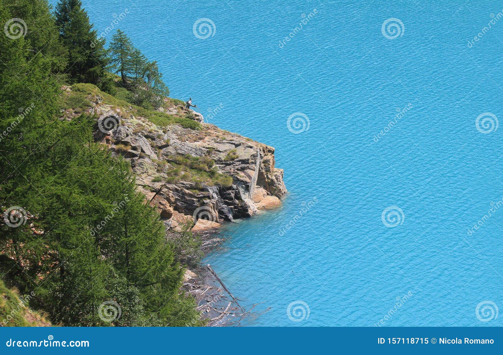 Panorama of Rocks on an Alpine Lake Stock Image - Image of mountain ...