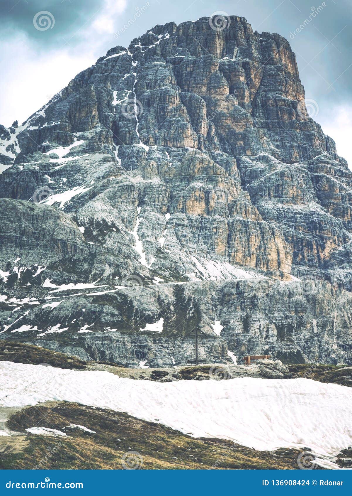 Panorama of a Rocky Mountain Valley with a Sharp Peaks Stock Photo ...