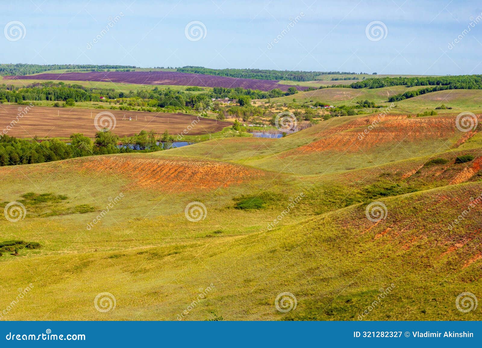 Panorama of Rolling Plains on a Sunny Day Stock Image - Image of ...