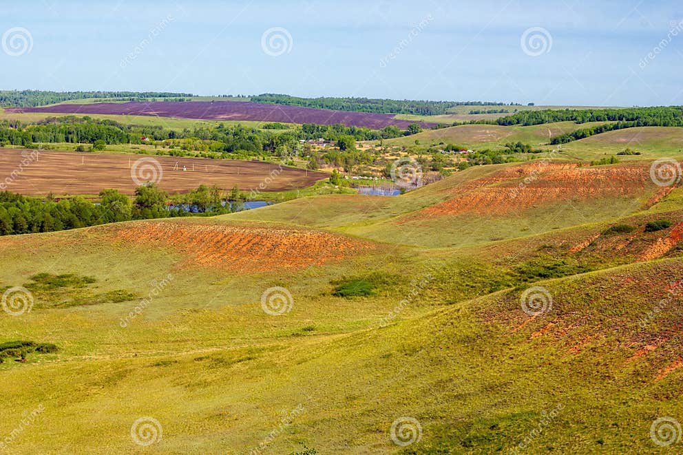 Panorama of Rolling Plains on a Sunny Day Stock Image - Image of ...
