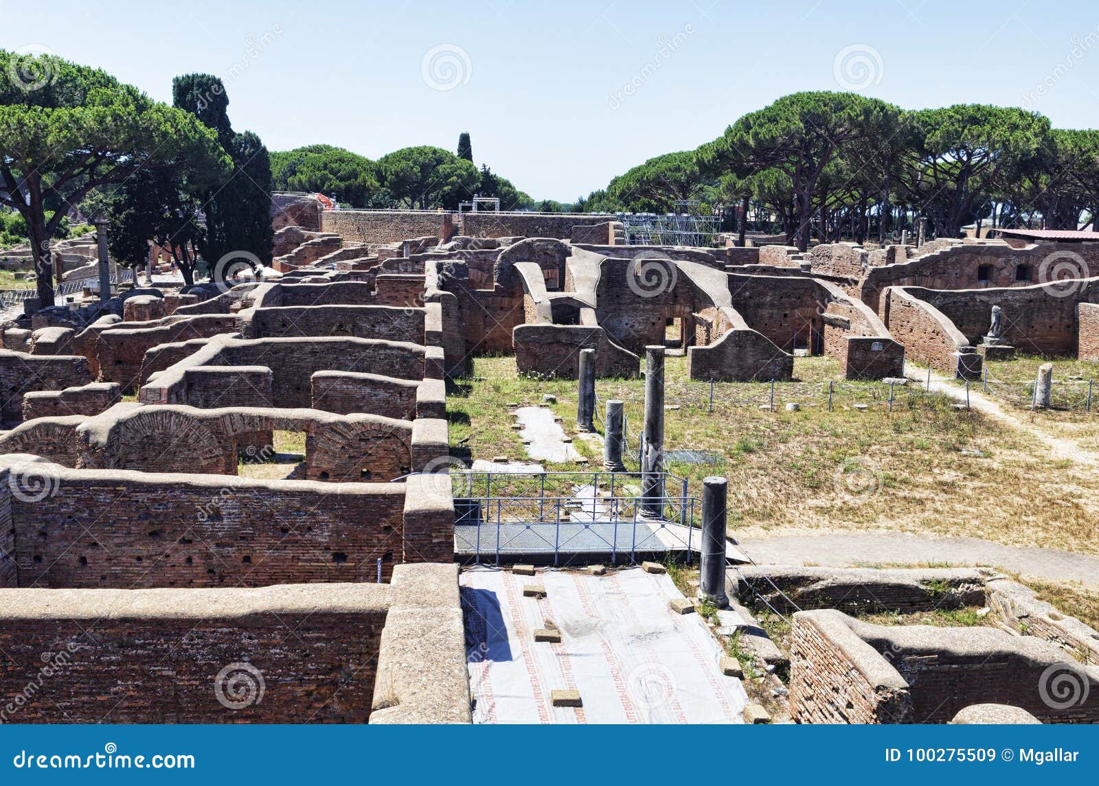 Panorama In The Roman Archaeological Excavations Of Ostia Antica Rome
