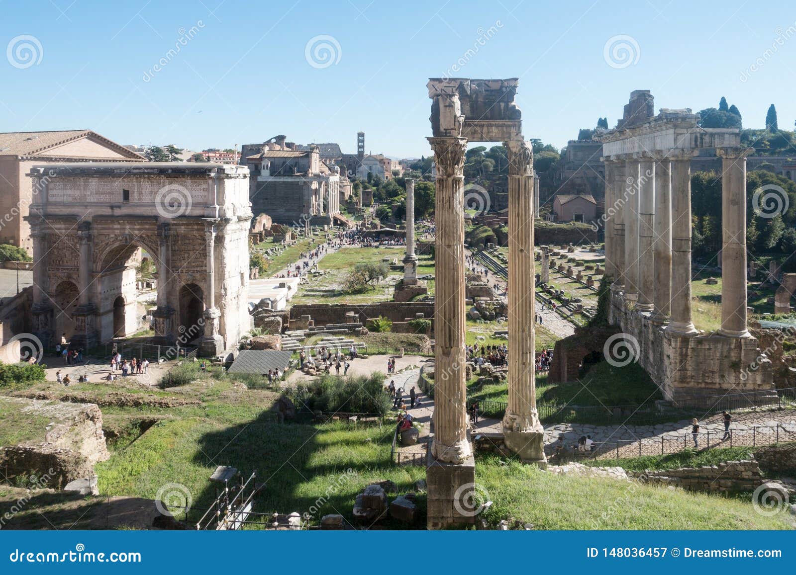 Panorama of the Roman Forum Editorial Photography - Image of ...