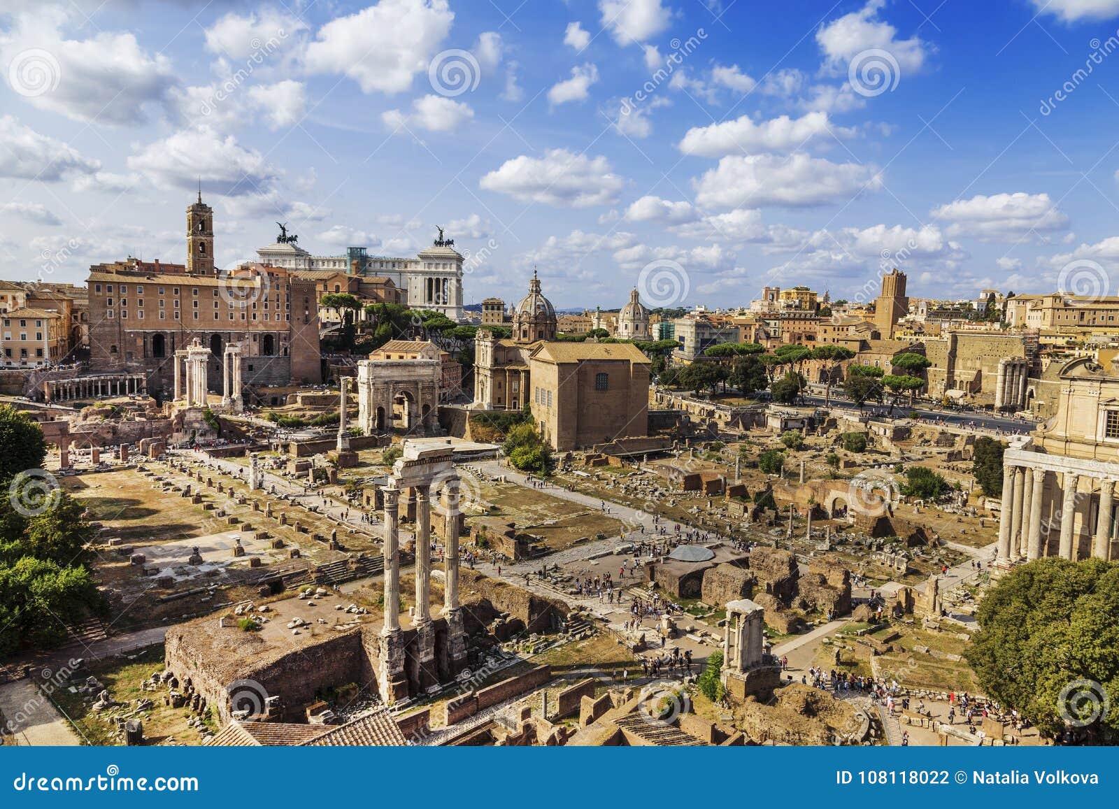 Panorama of the Roman Forum, View from Above. Rome, Editorial ...