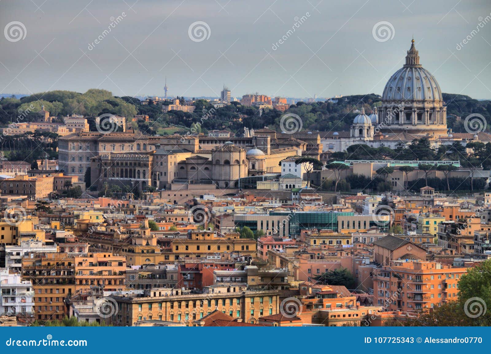 Panorama of Rome stock image. Image of basilica, italia - 107725343