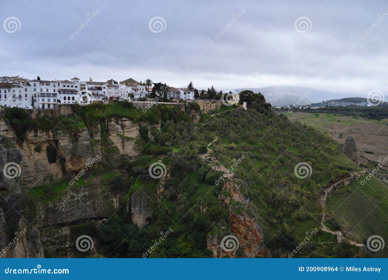 Panorama of Ronda, Cliffs and Surrounding Andalusian Landscape, Spain ...