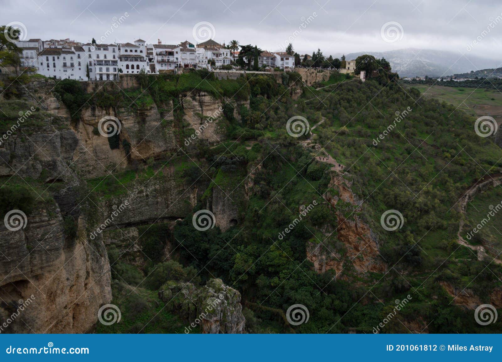 Panorama of Ronda, Cliffs and Surrounding Andalusian Landscape, Spain ...