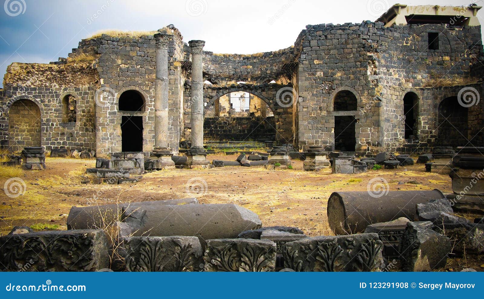 Panorama of Ruined Old City of Bosra, Syria Stock Photo - Image of ...