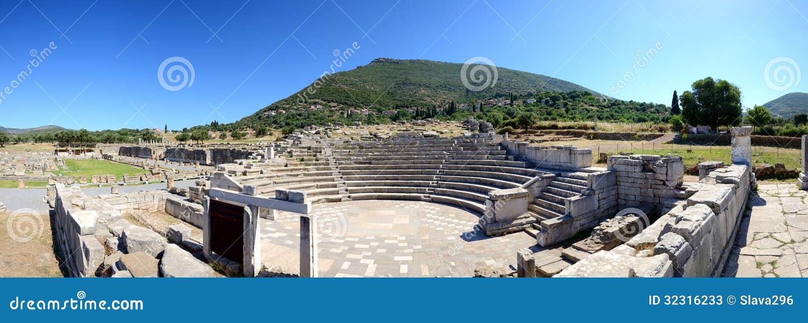 The Panorama of Ruins in Ancient Messene (Messinia) Stock Image - Image ...