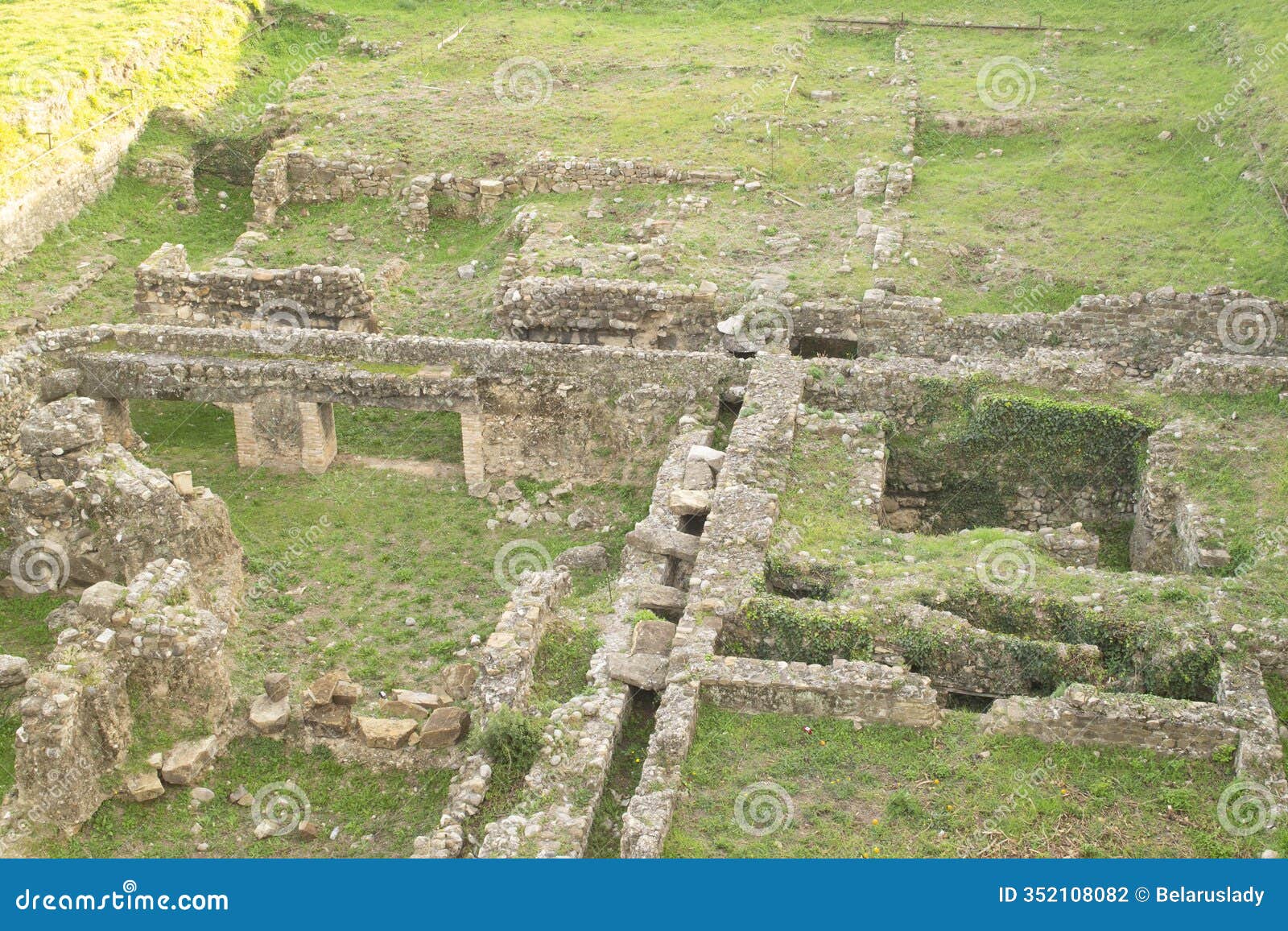 Panorama of the Ruins of the Roman Archeological Park Stock Photo ...