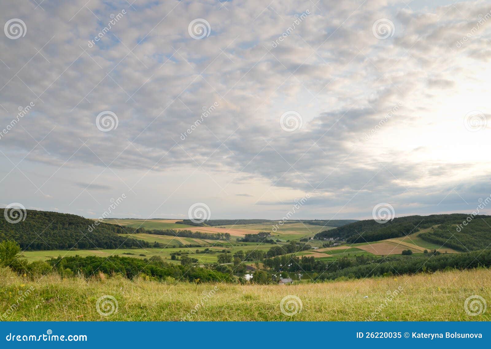 Panorama of Rural Landscape Stock Image - Image of trees, water: 26220035