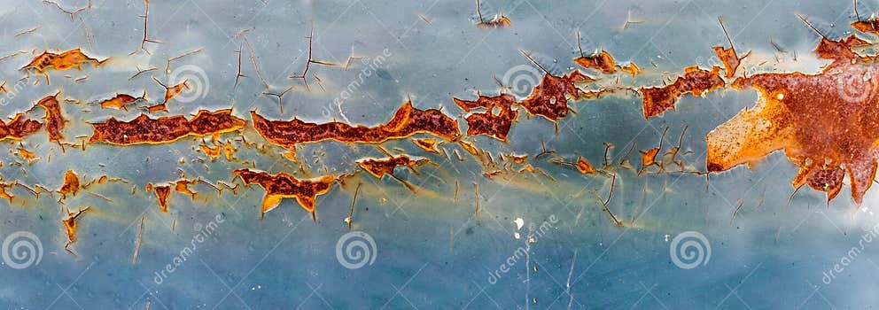 Panorama Rust and Erosion of Metal Surface Stock Photo - Image of ...