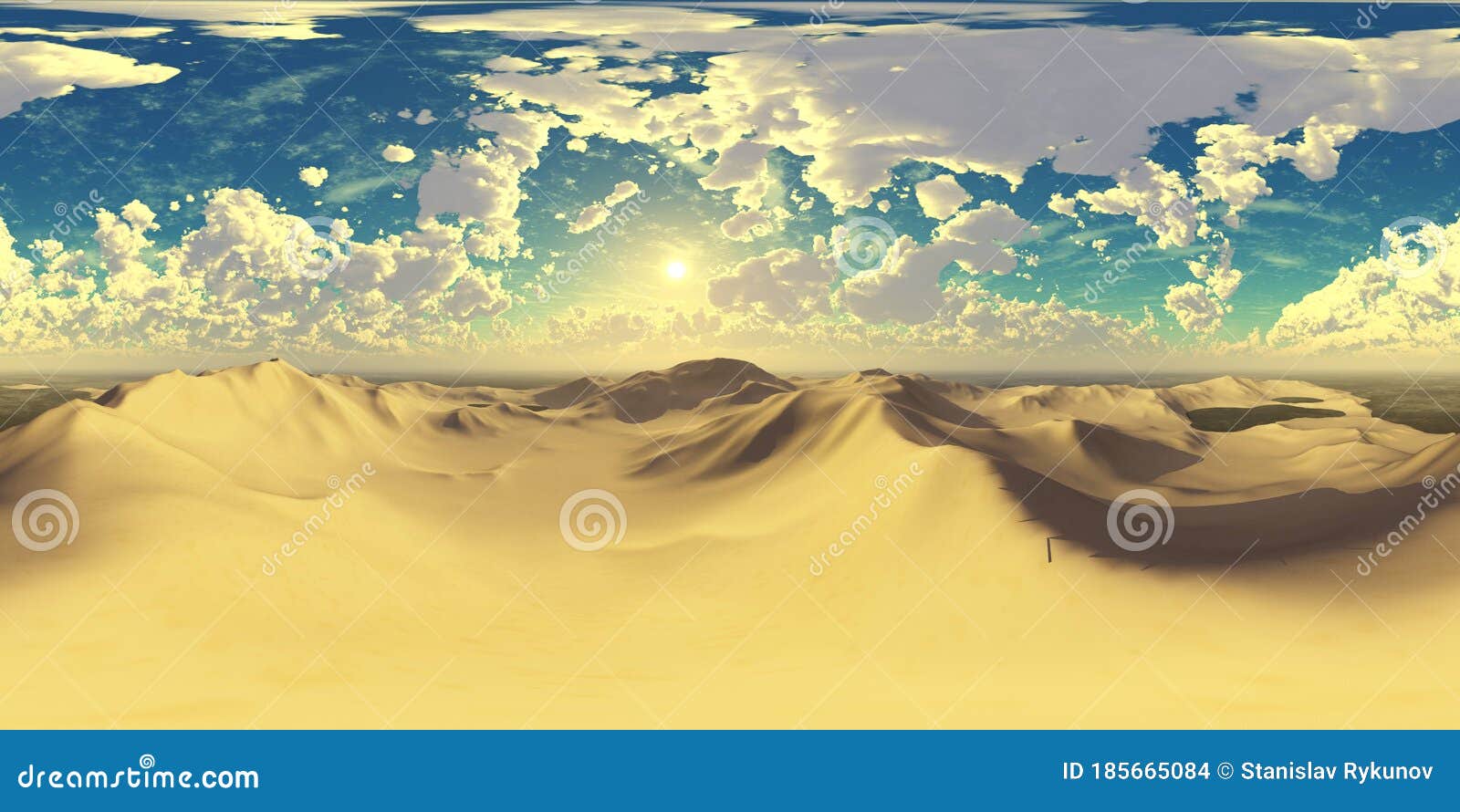 Panorama of Sandy Desert. Environment Map Stock Illustration ...