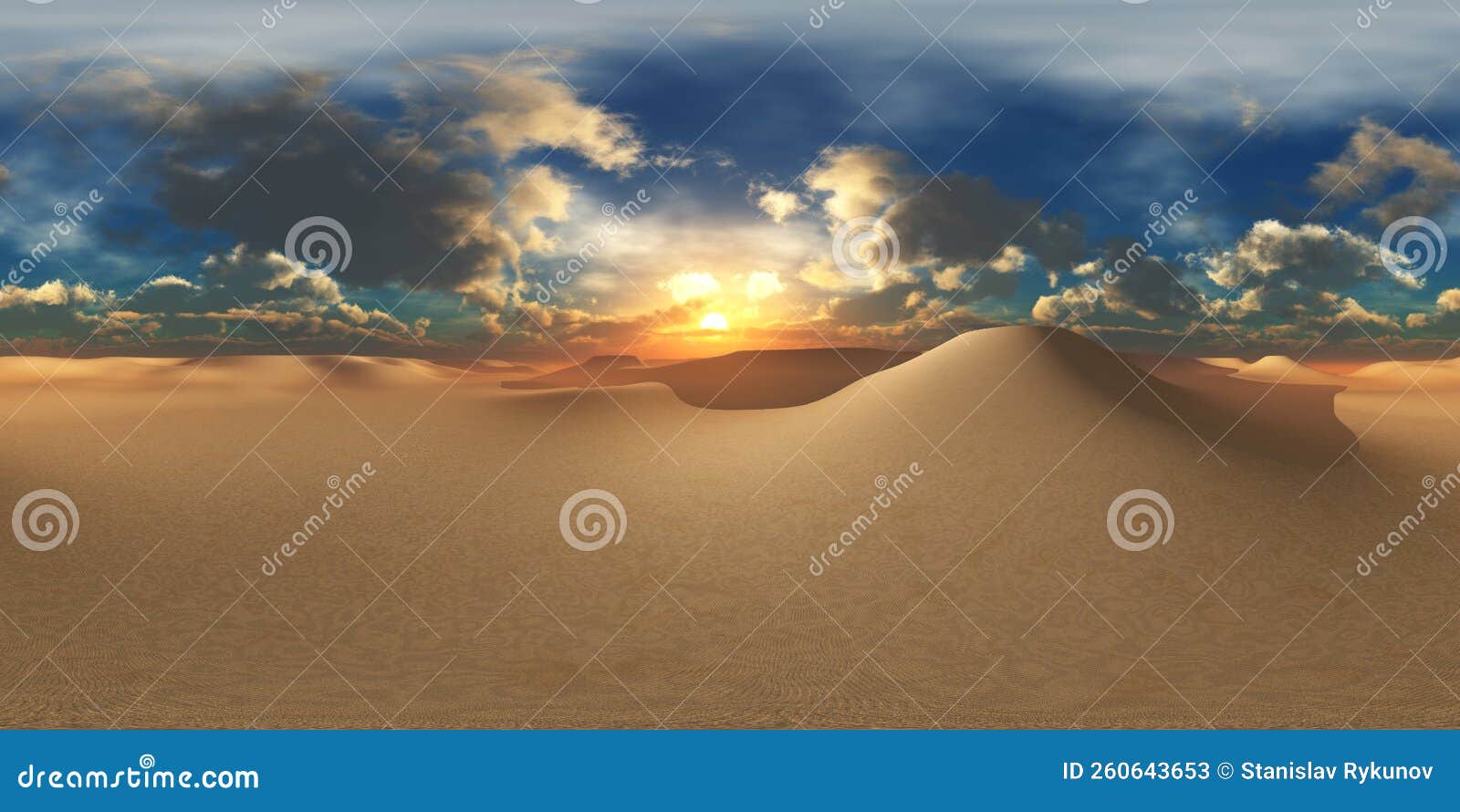Panorama Of Sandy Desert. Environment Map. HDRI Stock Image ...